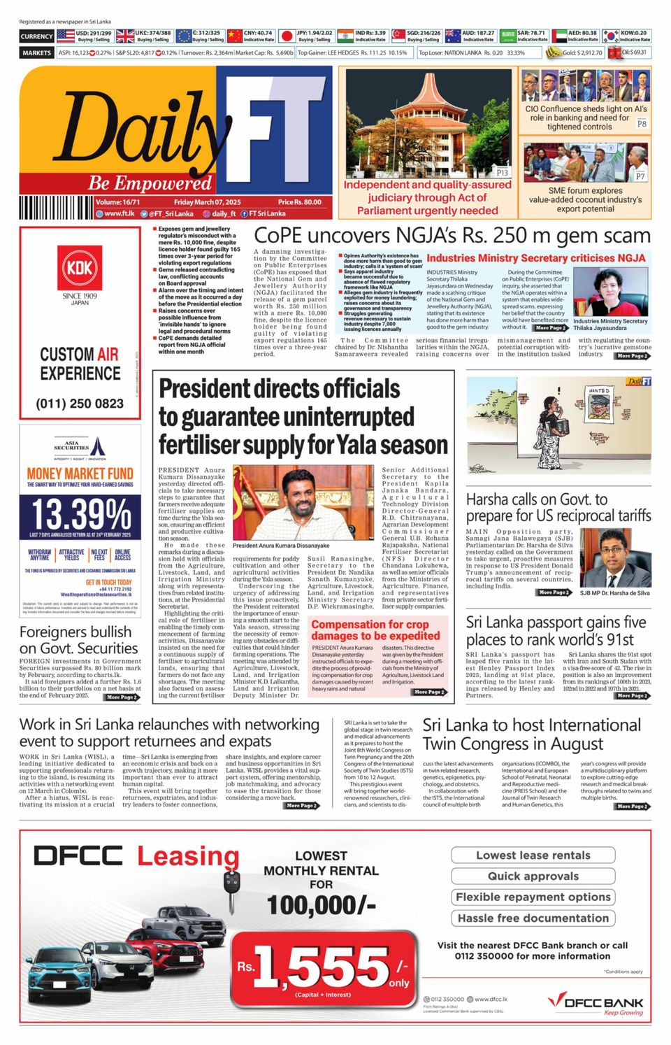 Get digital access to Daily FT - March 07, 2025 issue | Magzter.com