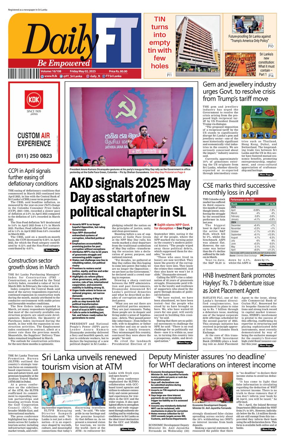 Get digital access to Daily FT - May 02, 2025 issue | Magzter.com