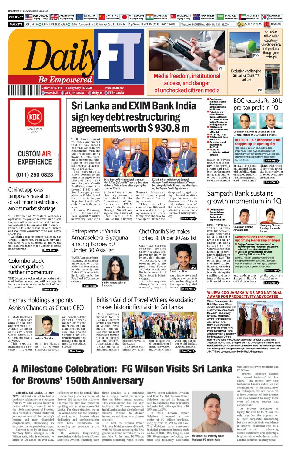 Get digital access to Daily FT - May 16, 2025 issue | Magzter.com