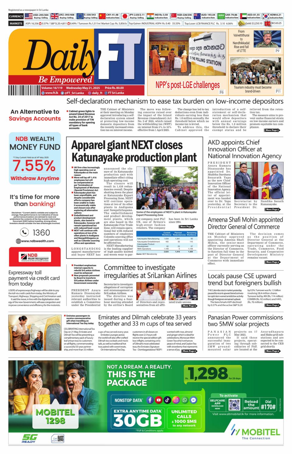 Get digital access to Daily FT - May 21, 2025 issue | Magzter.com