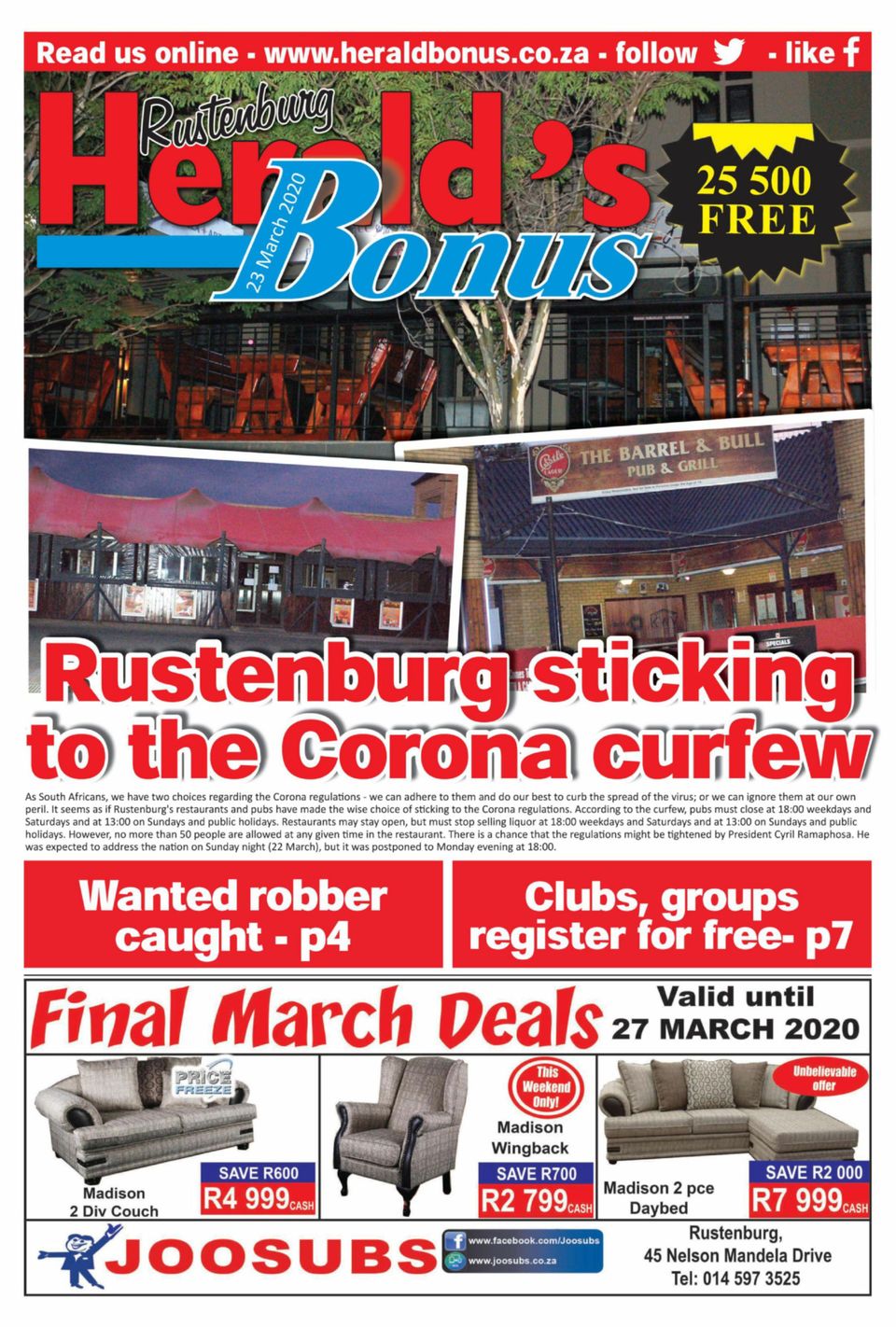 Rustenburg Herald Bonus Newspaper - Get your Digital Subscription Rustenburg Herald Bonus Newspaper - Get your Digital Subscription