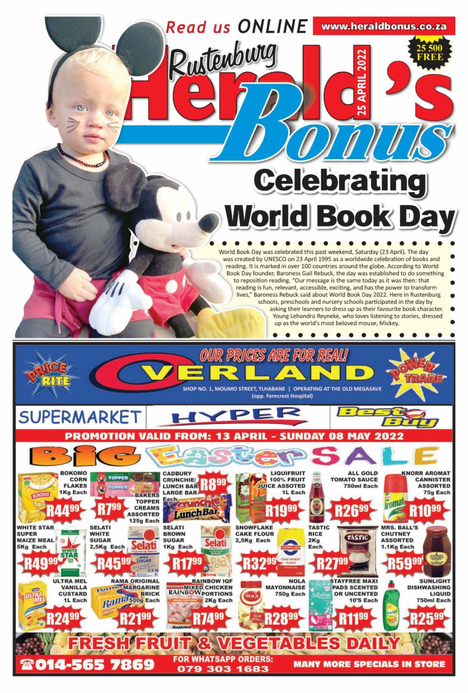 Rustenburg Herald Bonus-April 25, 2022 Newspaper Rustenburg Herald Bonus-April 25, 2022 Newspaper