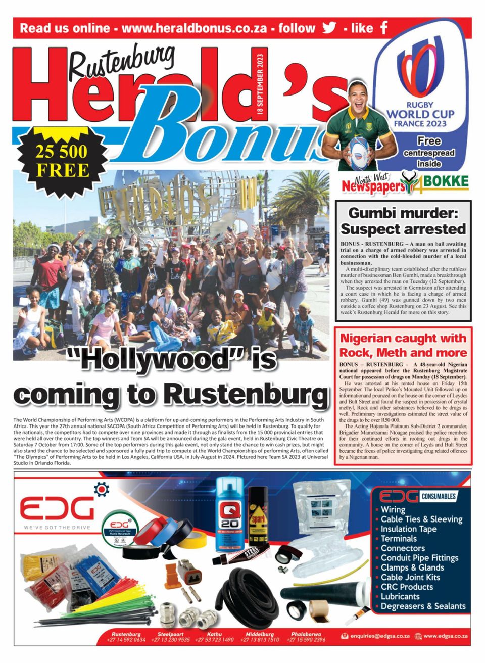 Rustenburg Herald Bonus-September 18, 2023 Newspaper Rustenburg Herald Bonus-September 18, 2023 Newspaper