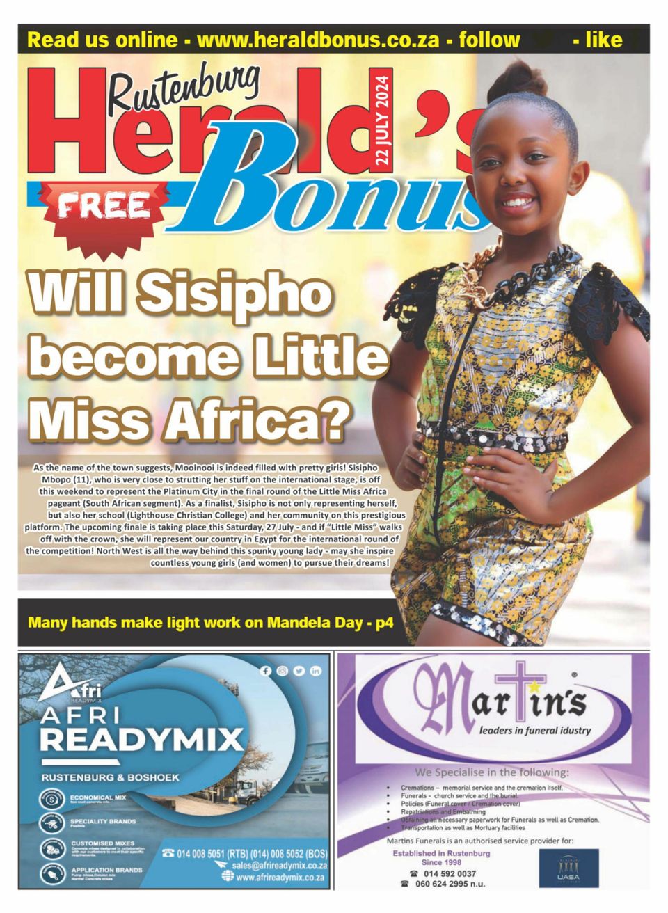 Rustenburg Herald Bonus Newspaper - Get your Digital Subscription