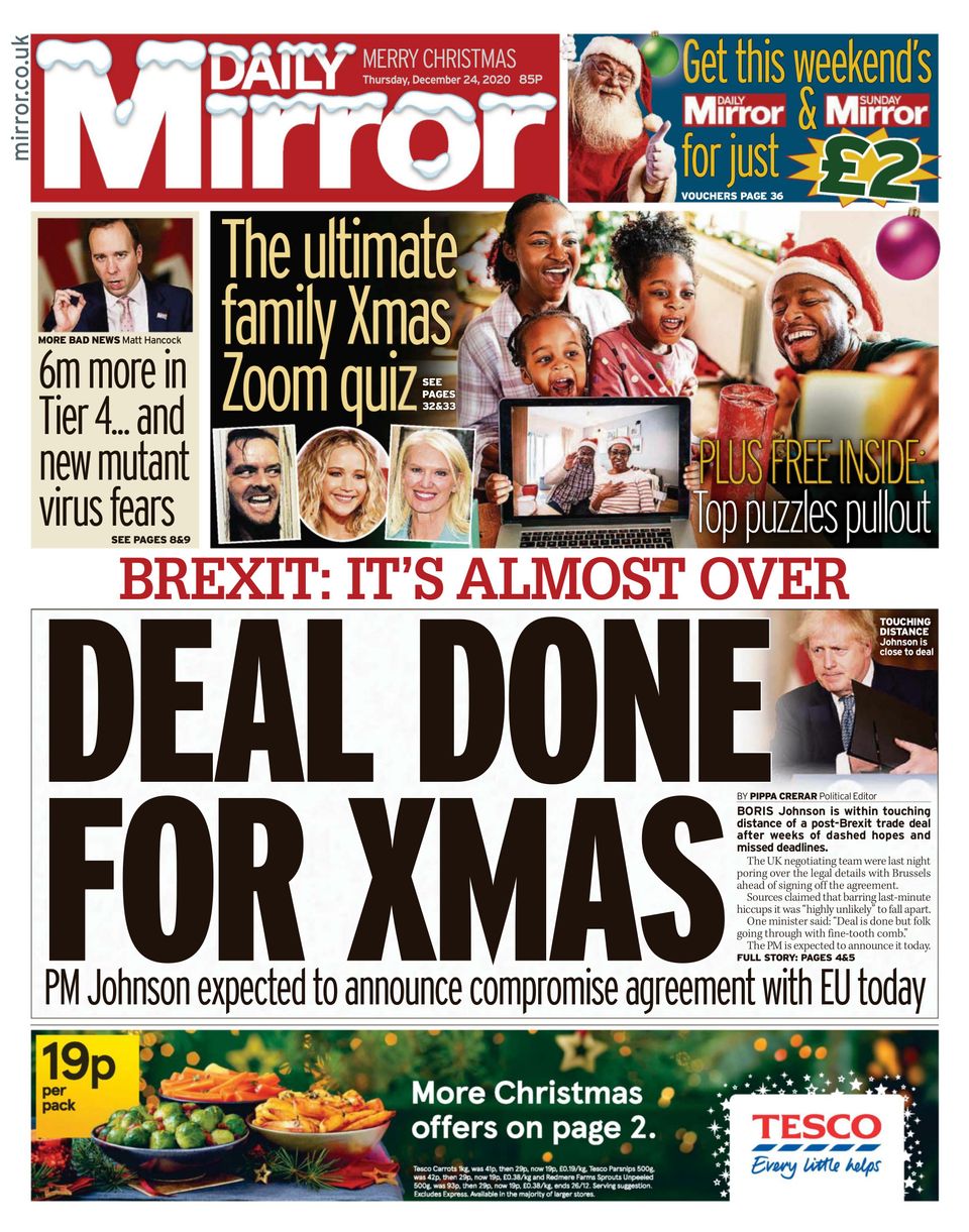 Daily Mirror UK-December 24, 2020 Newspaper - Get your Digital Subscription