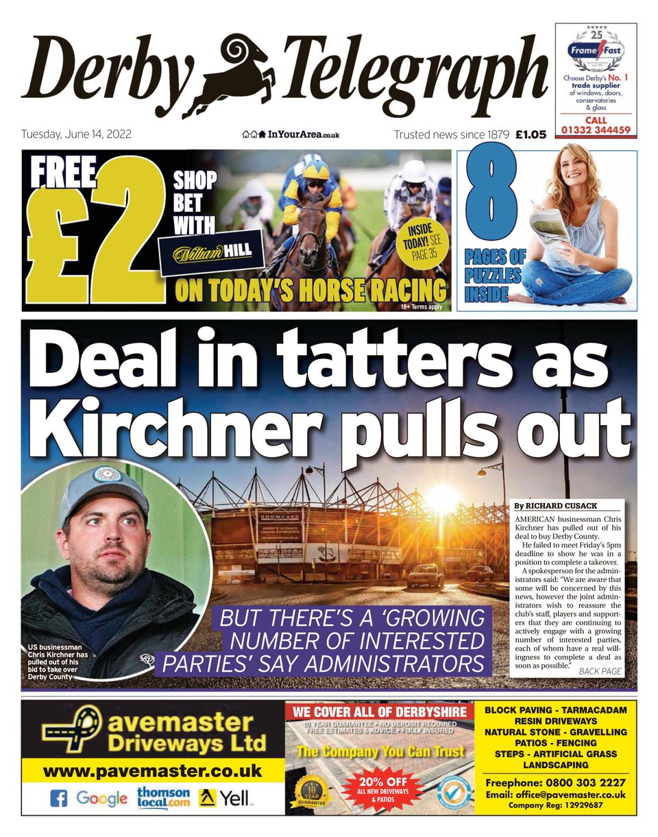 Derby Telegraph-June 14, 2022 Newspaper - Get your Digital Subscription