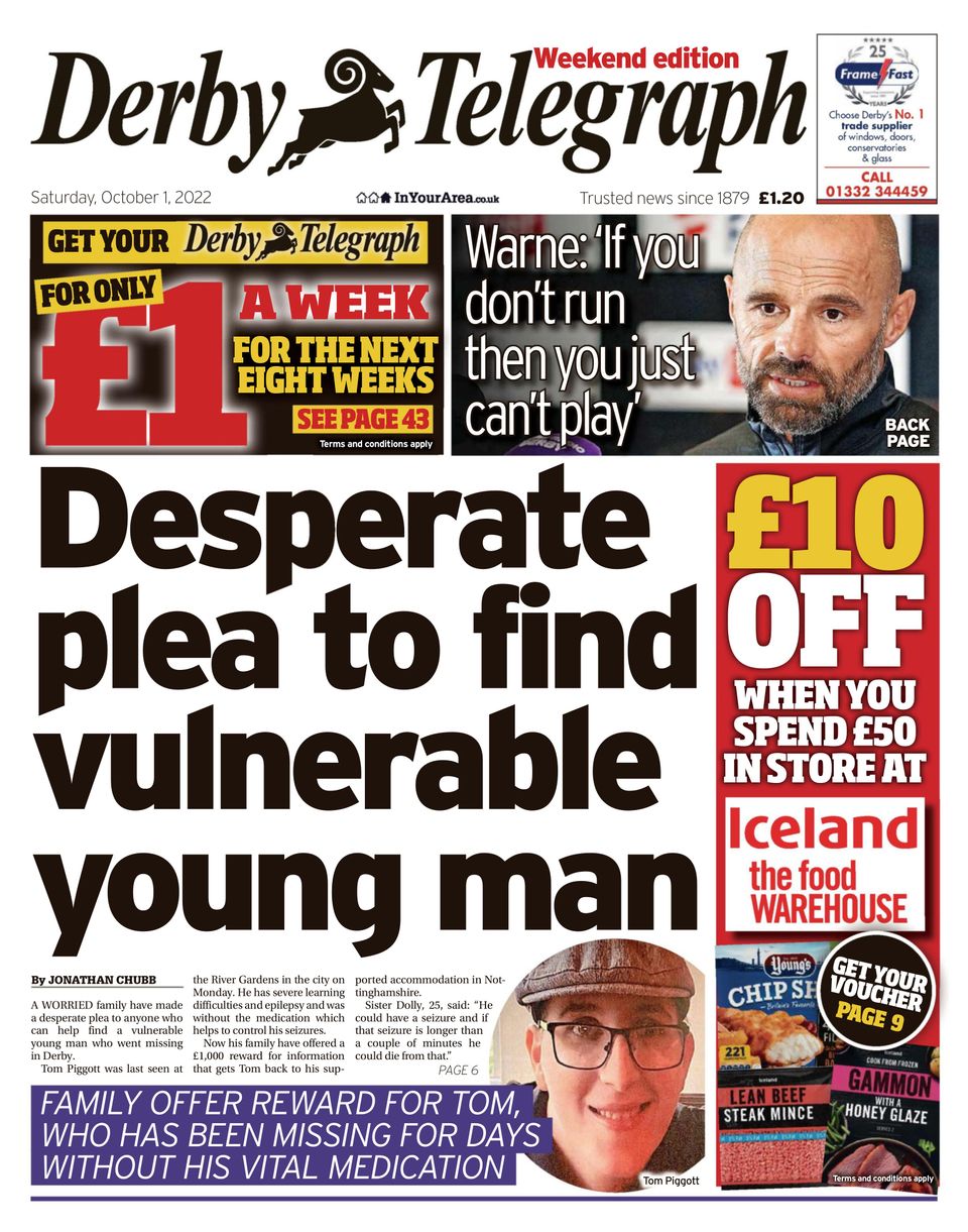 Derby Telegraph-October 01, 2022 Newspaper - Get your Digital Subscription