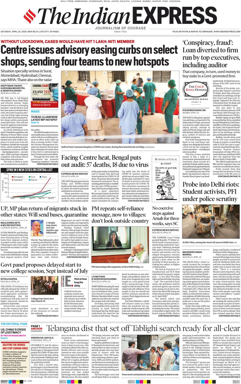 Get digital access to The Indian Express Delhi - April 25, 2020 issue ...