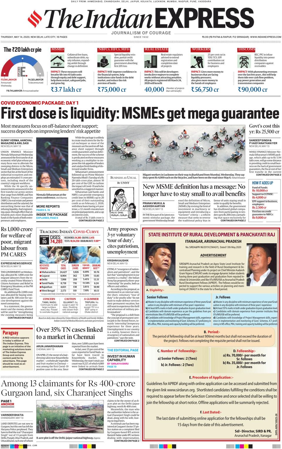 The Indian Express Delhi-May 14, 2020 Newspaper