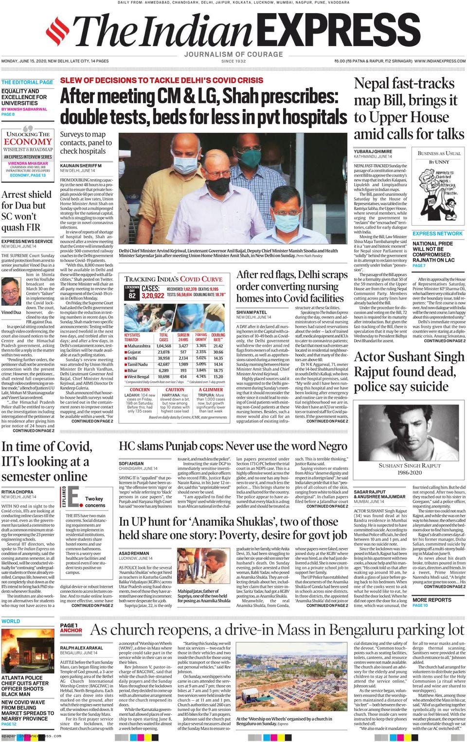 The Indian Express Delhi-June 15, 2020 Newspaper