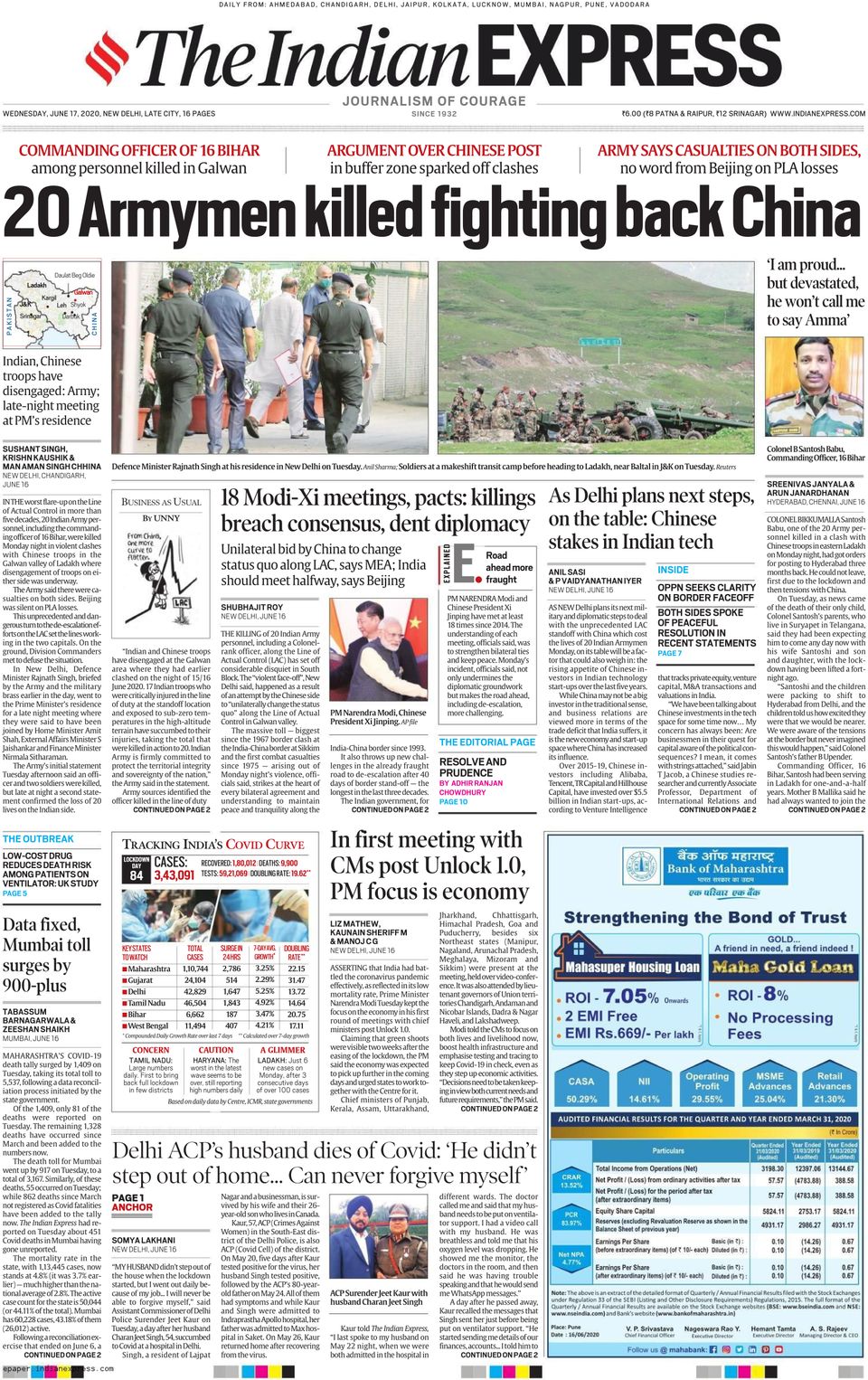 The Indian Express Delhi-June 17, 2020 Newspaper