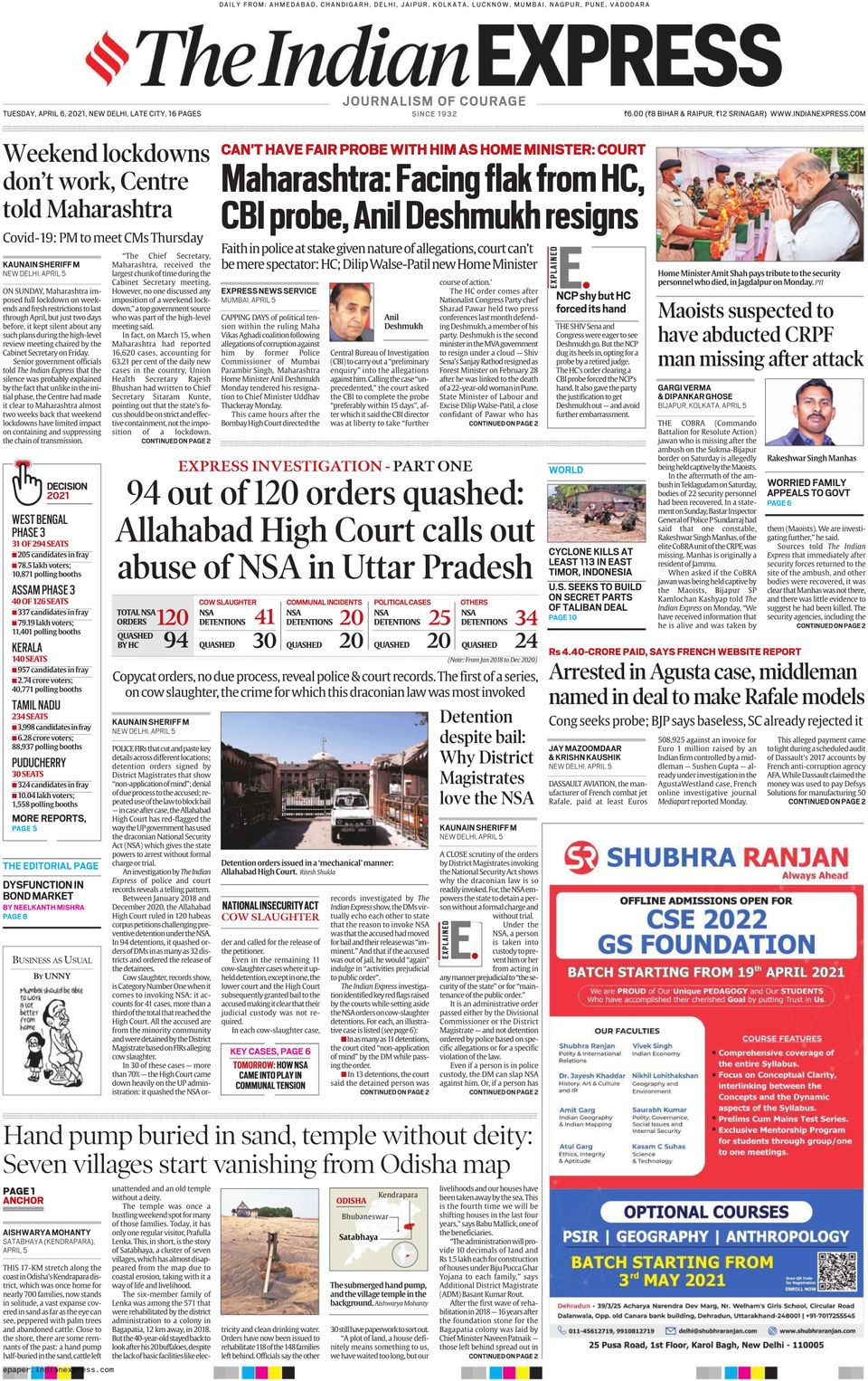 The Indian Express Delhi-April 06, 2021 Newspaper