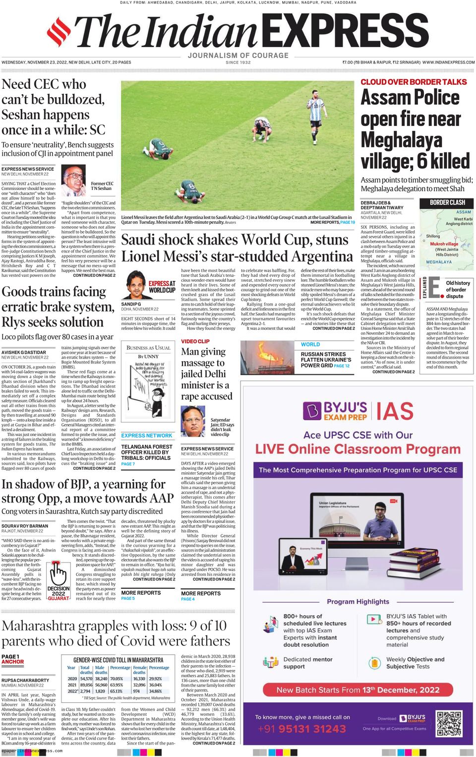 The Indian Express Delhi-November 23, 2022 Newspaper