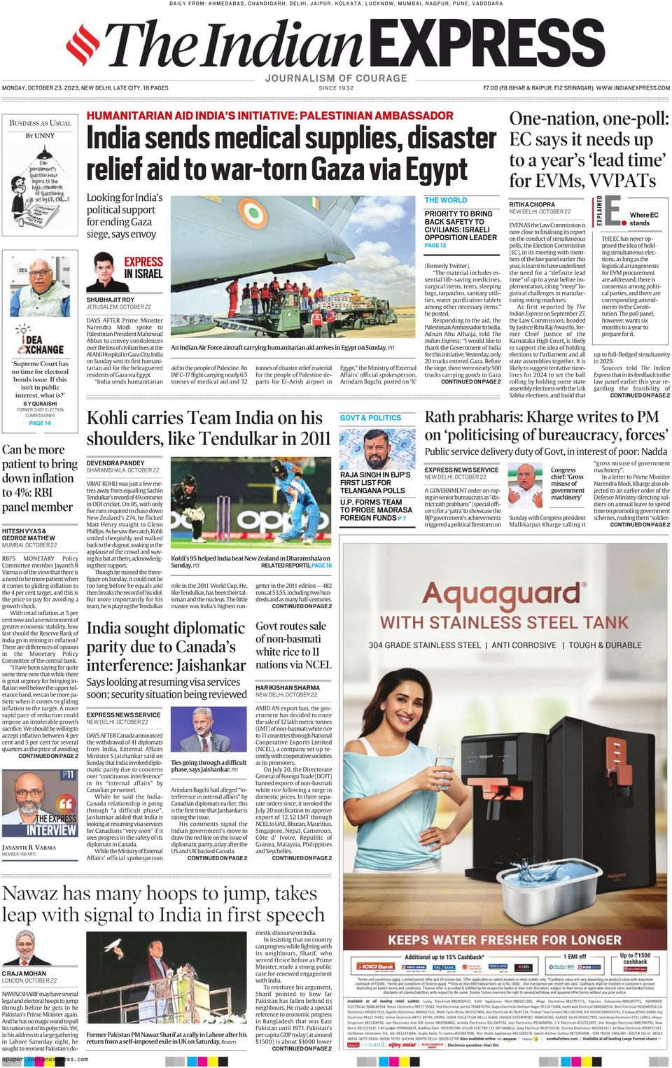 The Indian Express Delhi-October 23, 2023 Newspaper