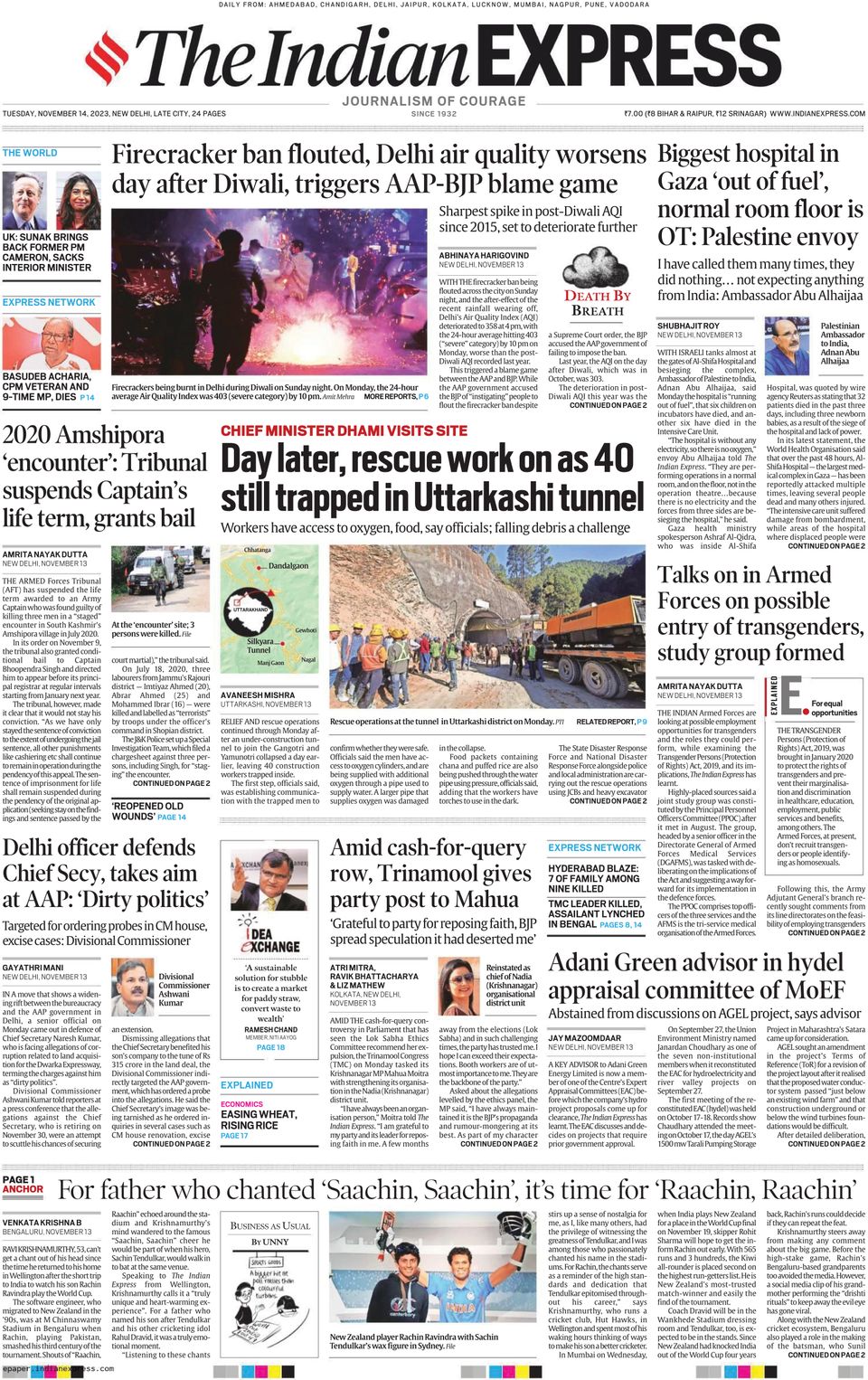 The Indian Express Delhi-November 14, 2023 Newspaper