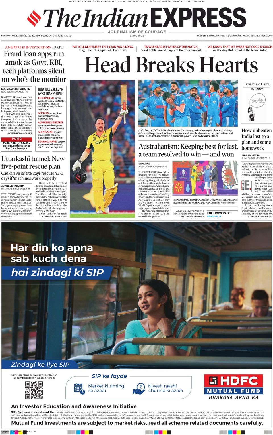 The Indian Express Delhi-November 20, 2023 Newspaper