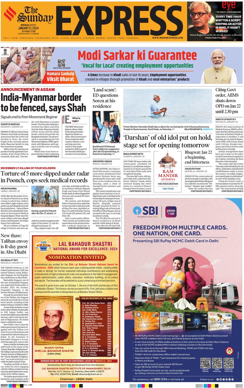 The Indian Express Delhi-January 21, 2024 Newspaper