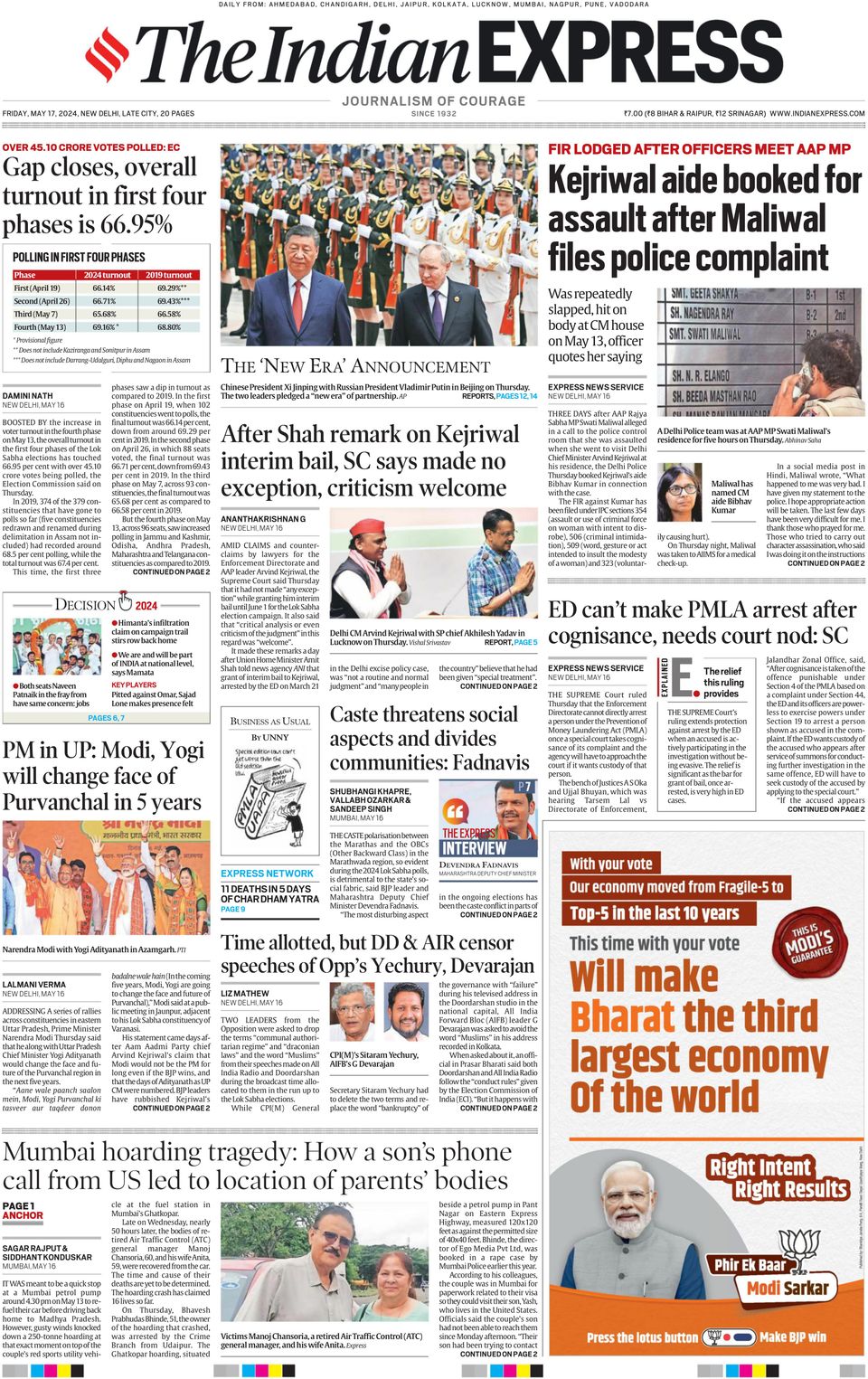 The Indian Express Delhi-May 17, 2024 Newspaper