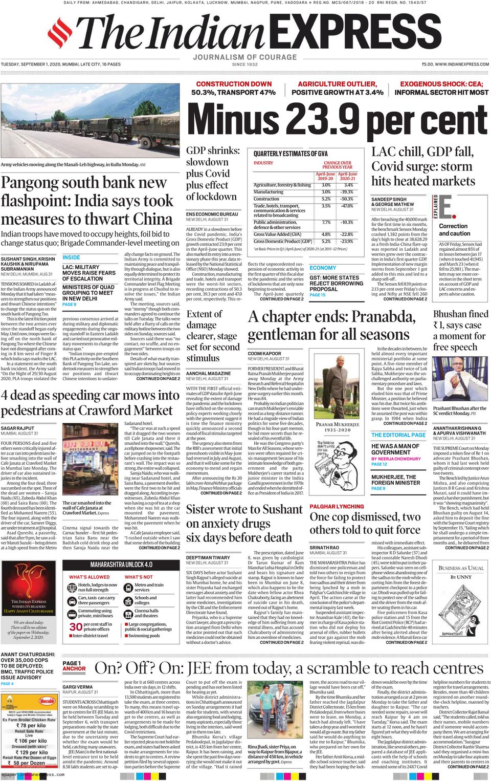 The Indian Express Mumbai-September 01, 2020 Newspaper