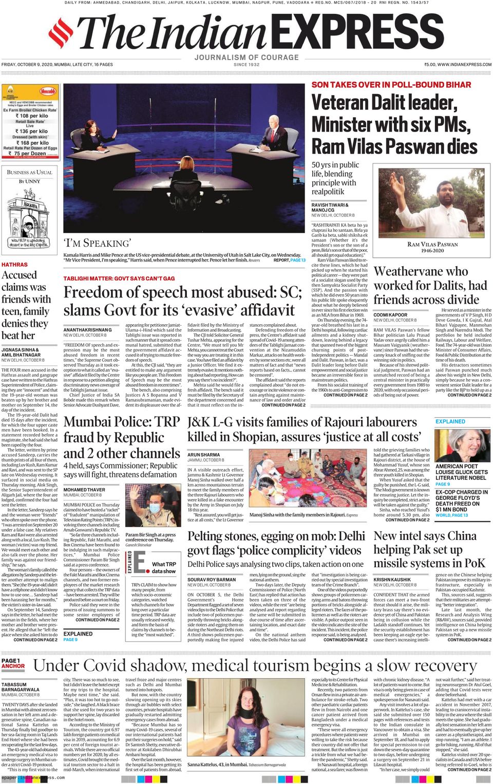 Get digital access to The Indian Express Mumbai - October 09, 2020 ...