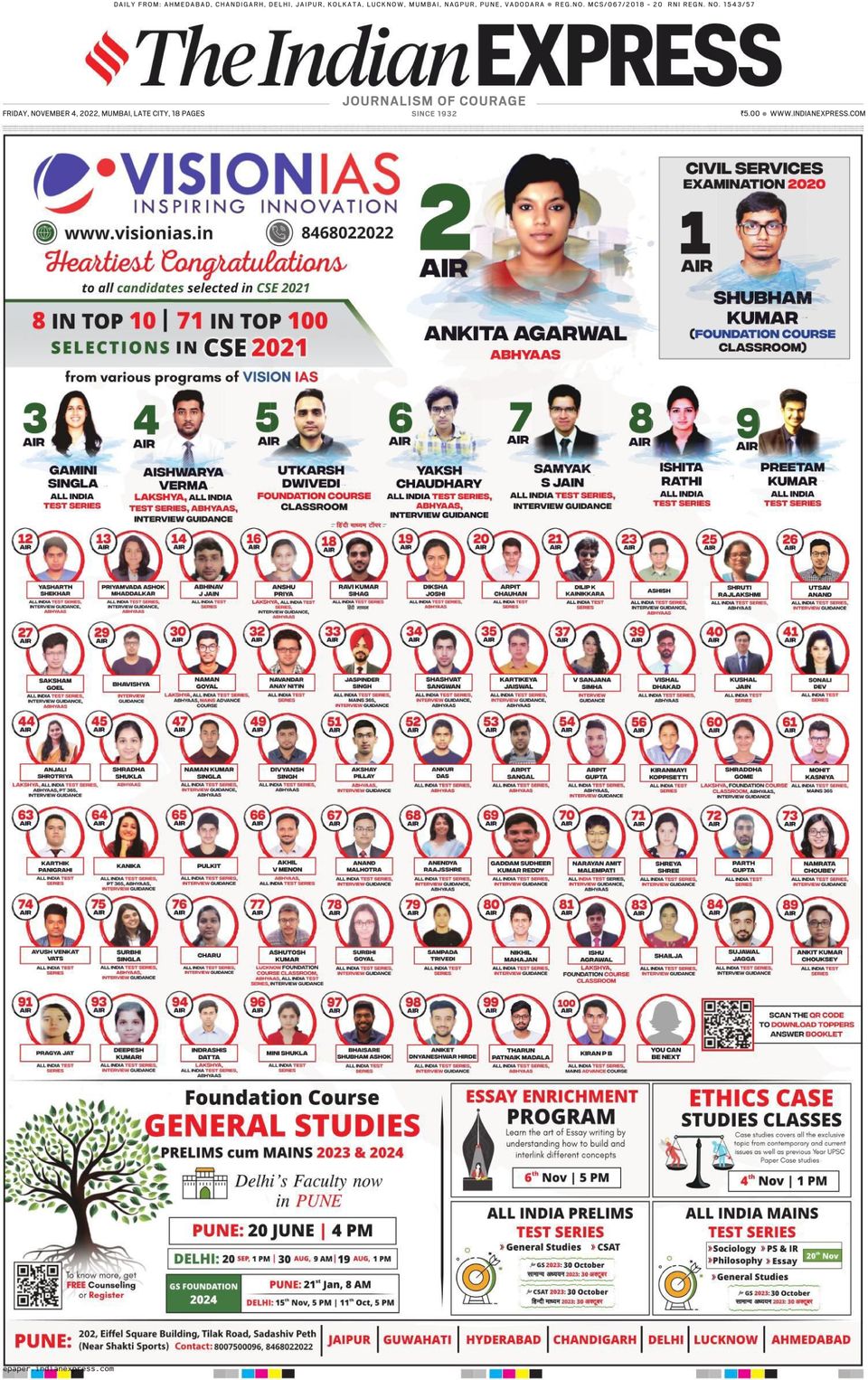 Get digital access to The Indian Express Mumbai - November 04, 2022 issue | Magzter.com