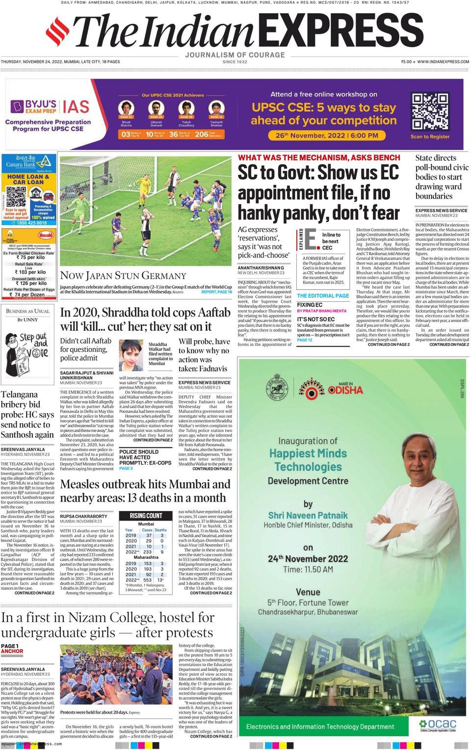 The Indian Express Mumbai-November 24, 2022 Newspaper