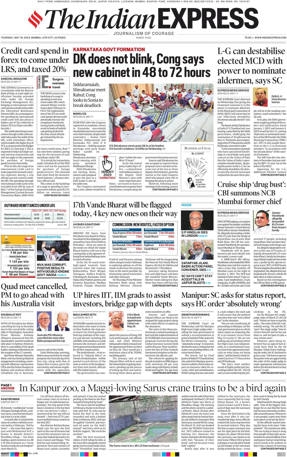 The Indian Express Mumbai-May 18, 2023 Newspaper