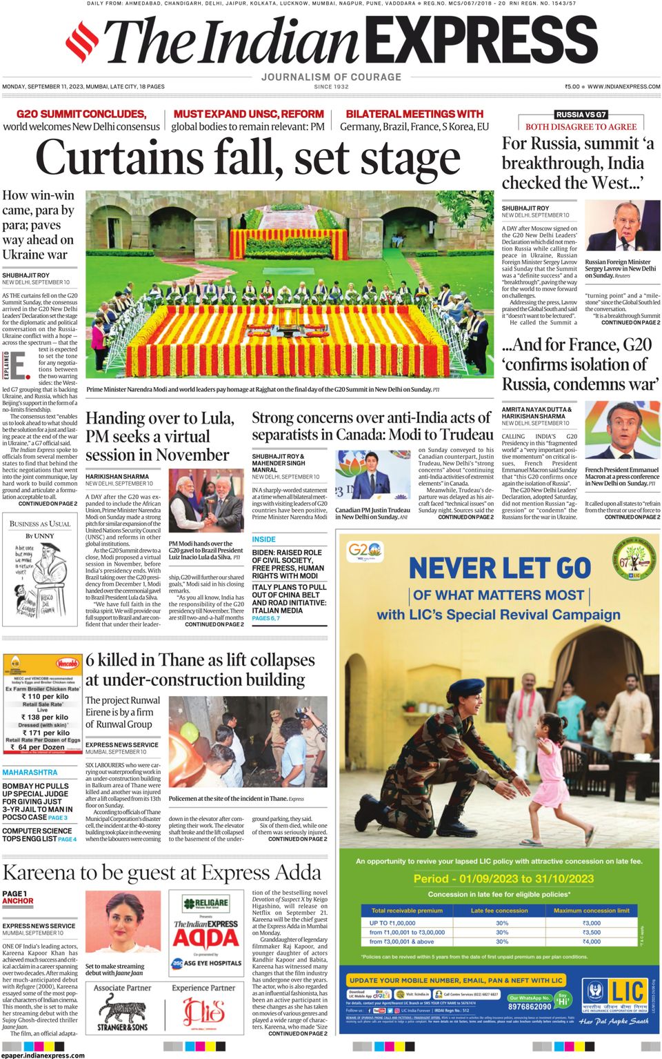 Get digital access to The Indian Express Mumbai - September 11, 2023 issue | Magzter.com