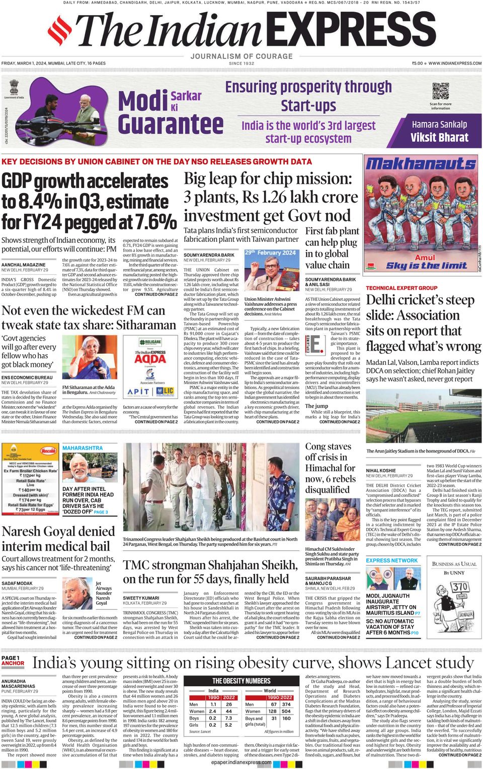 The Indian Express Mumbai-March 01, 2024 Newspaper