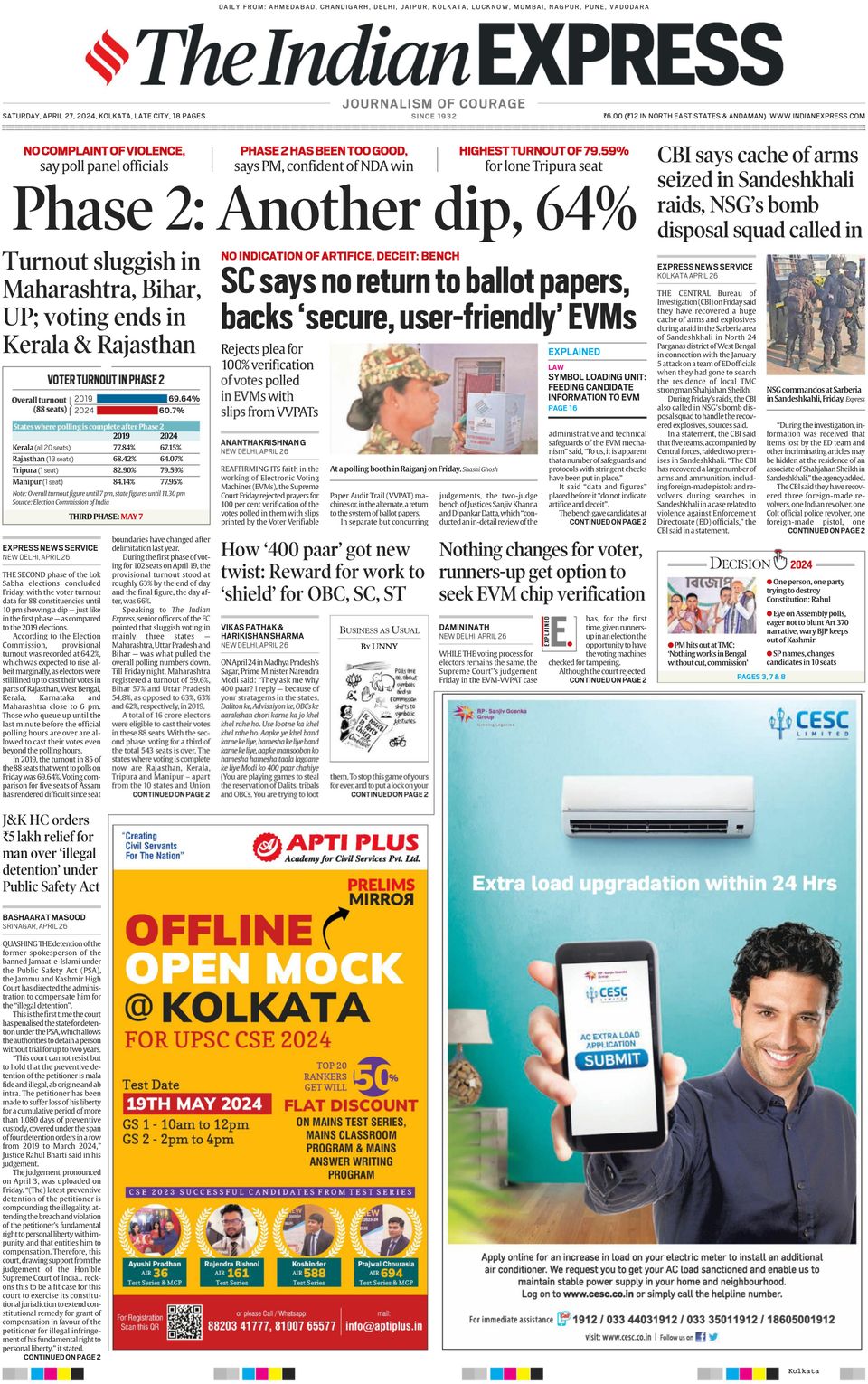 The Indian Express Kolkata Newspaper - Get your Digital Subscription