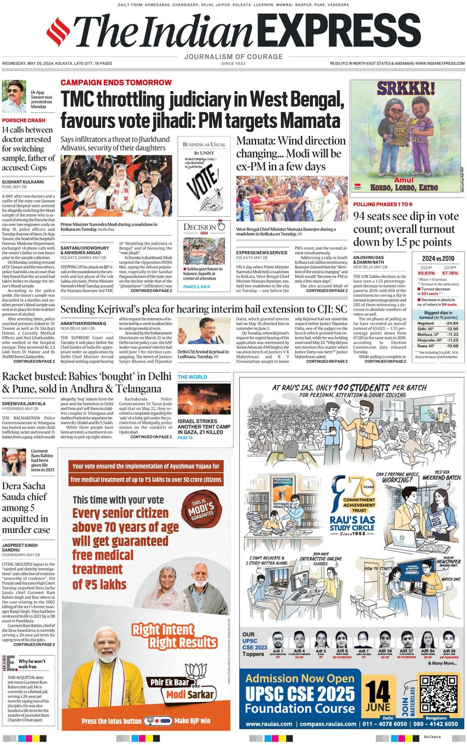 The Indian Express Kolkata-May 29, 2024 Newspaper