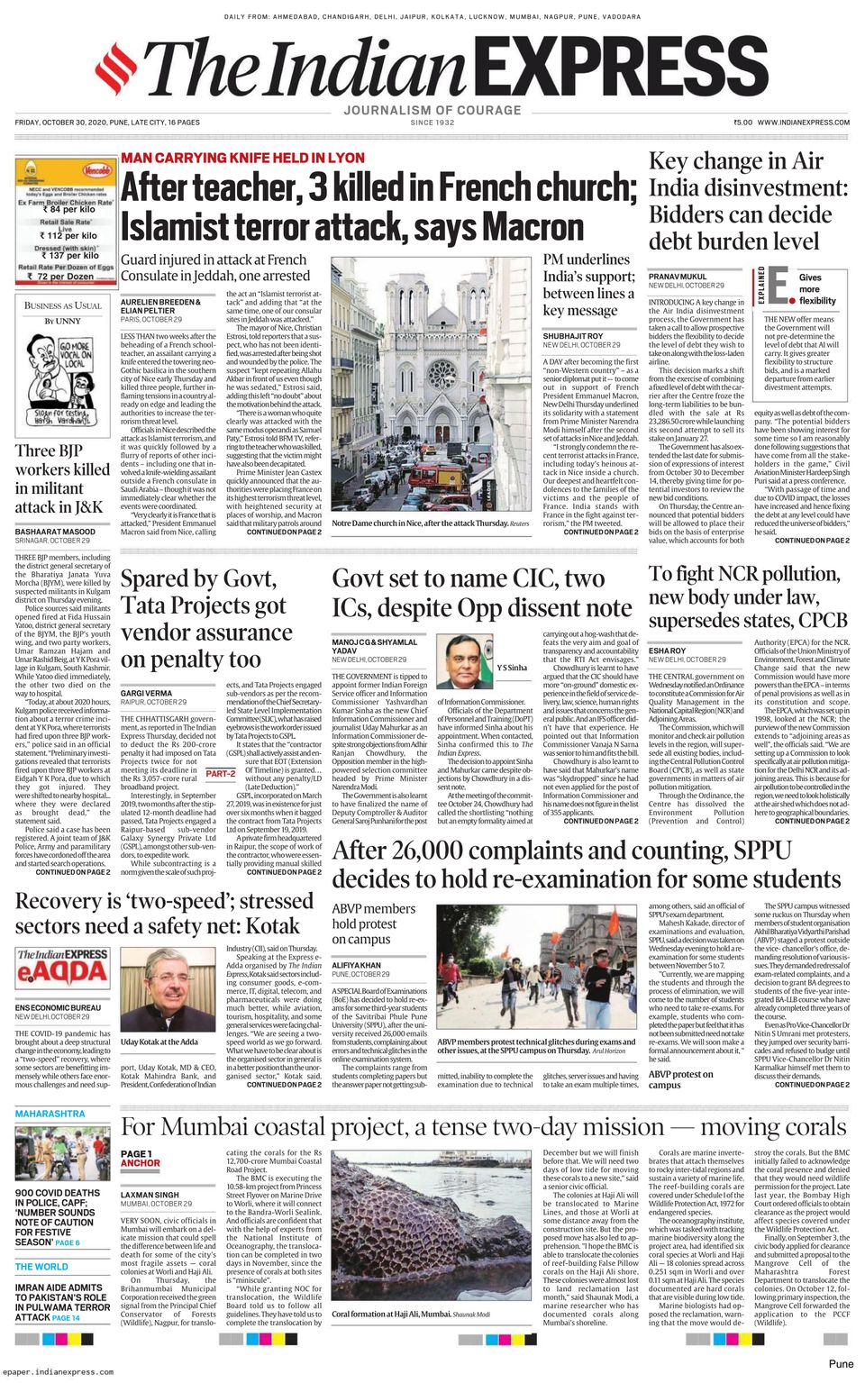 The Indian Express Pune-October 30, 2020 Newspaper