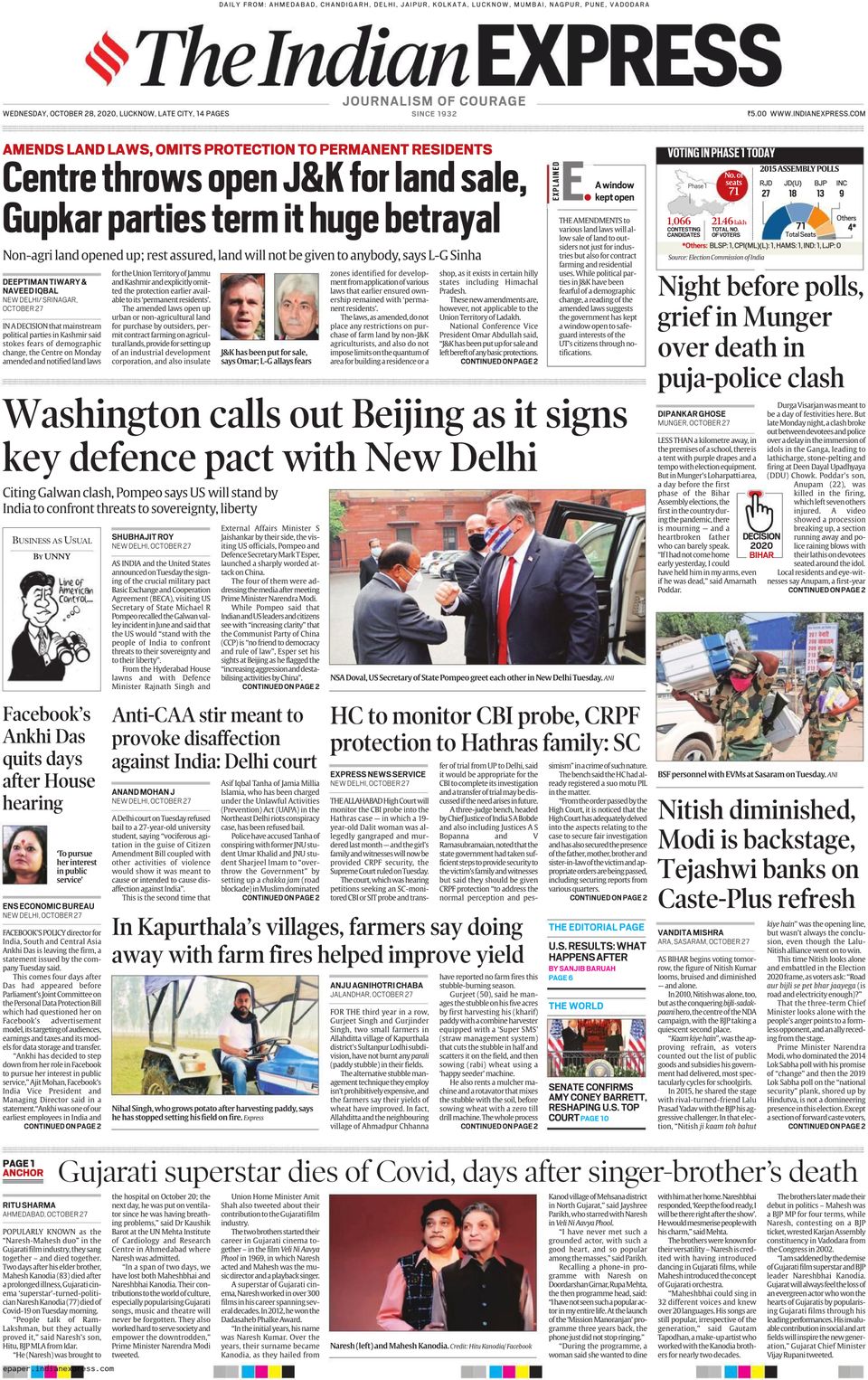 Get digital access to The Indian Express Lucknow - October 28, 2020 ...