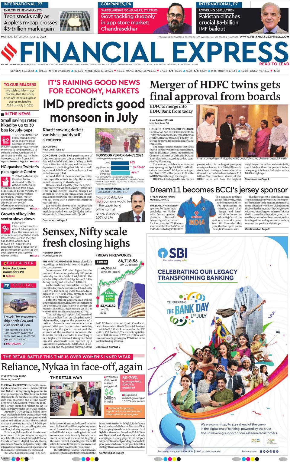 Financial Express Mumbai-July 01, 2023 Magazine