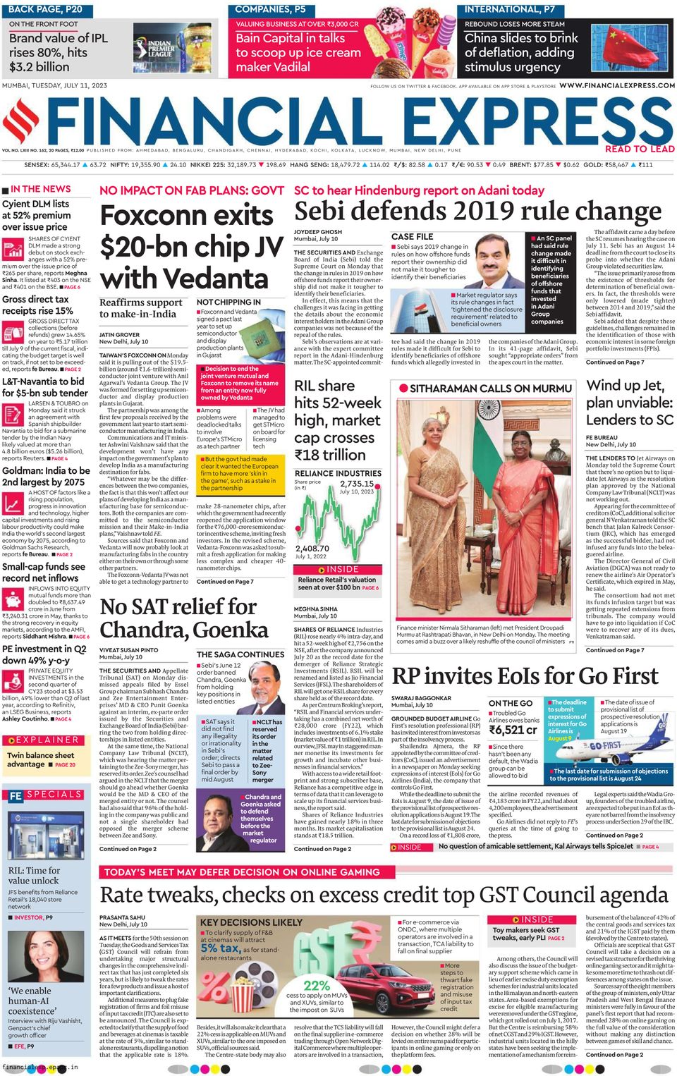 Get digital access to Financial Express Mumbai - July 11, 2023 issue ...