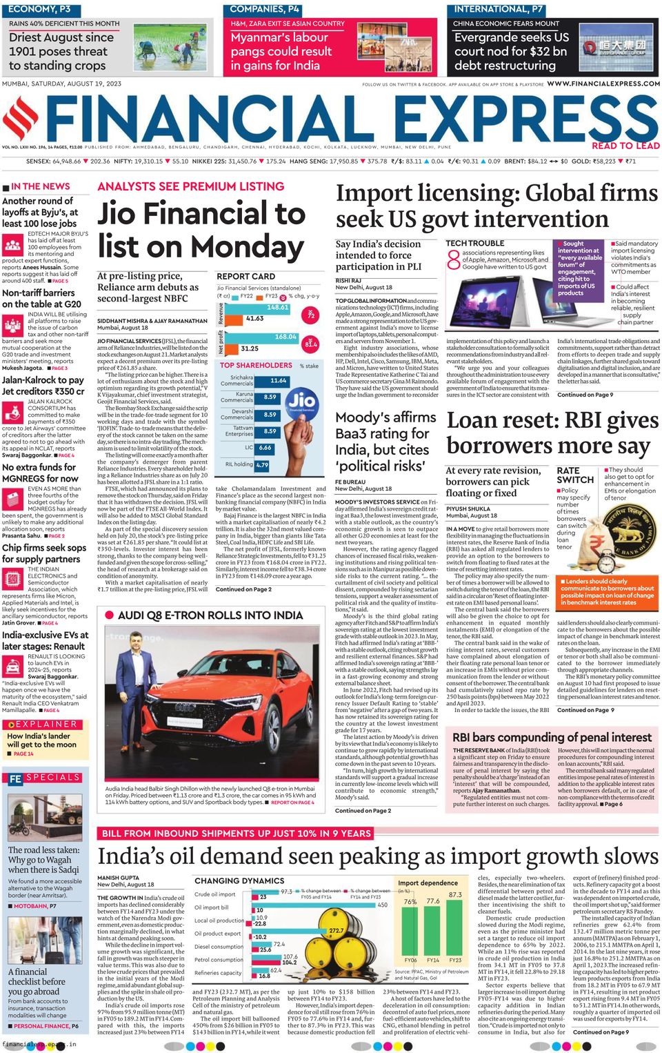 Get digital access to Financial Express Mumbai - August 19, 2023 issue ...