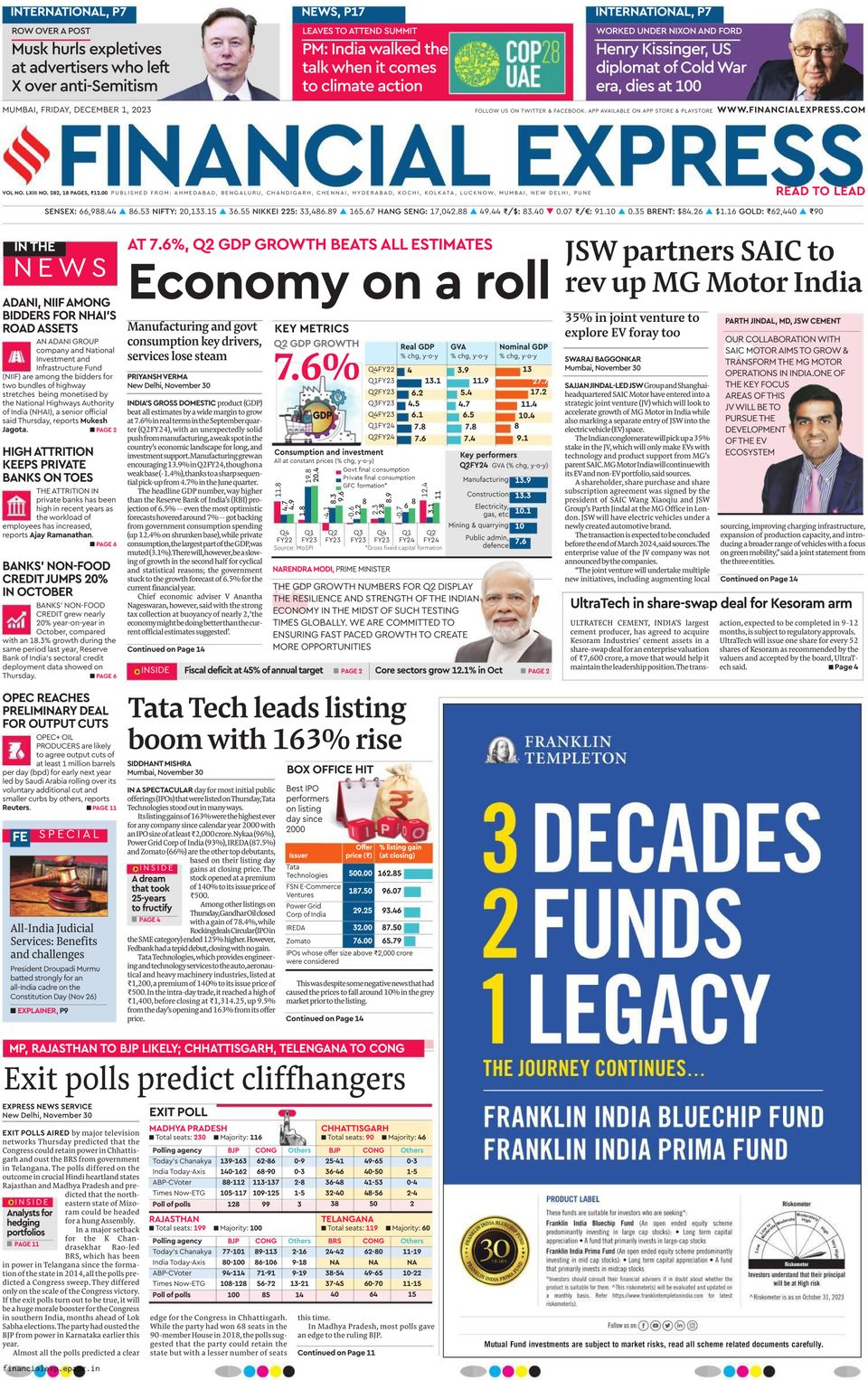 Financial Express Mumbai-December 01, 2023 Magazine