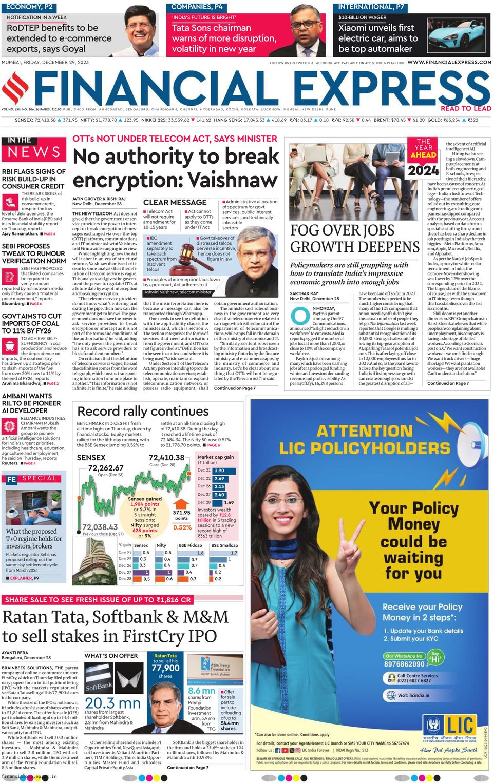 Financial Express Mumbai-December 29, 2023 Magazine