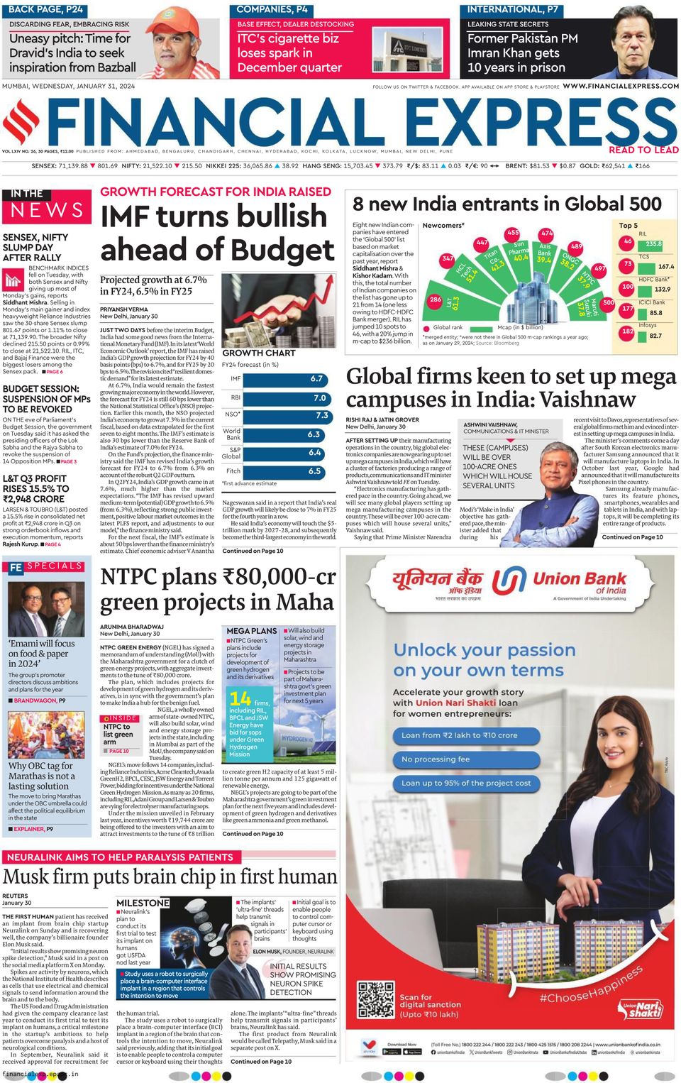 Financial Express Mumbai-January 31, 2024 Magazine