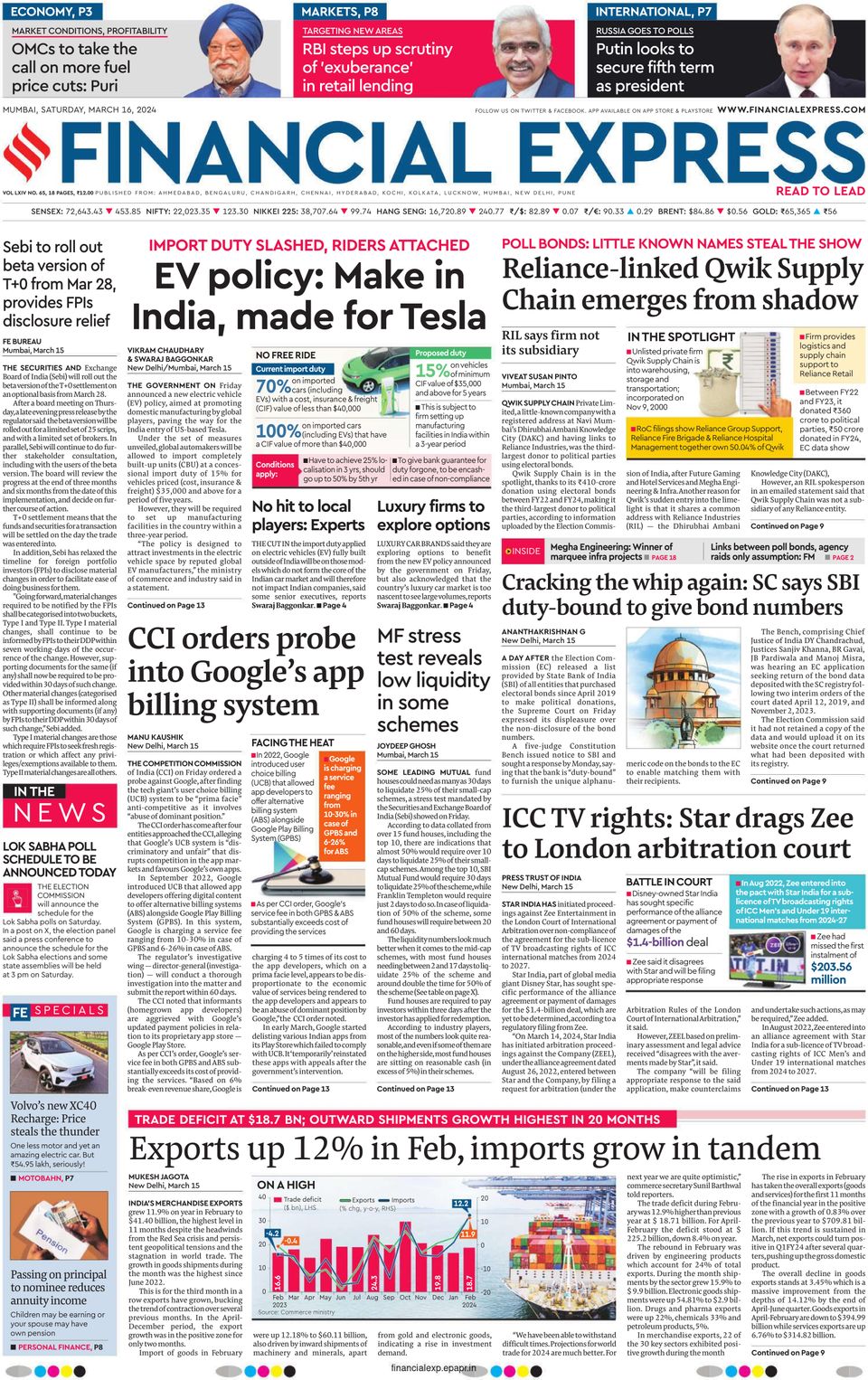 Get digital access to Financial Express Mumbai - March 16, 2024 issue ...