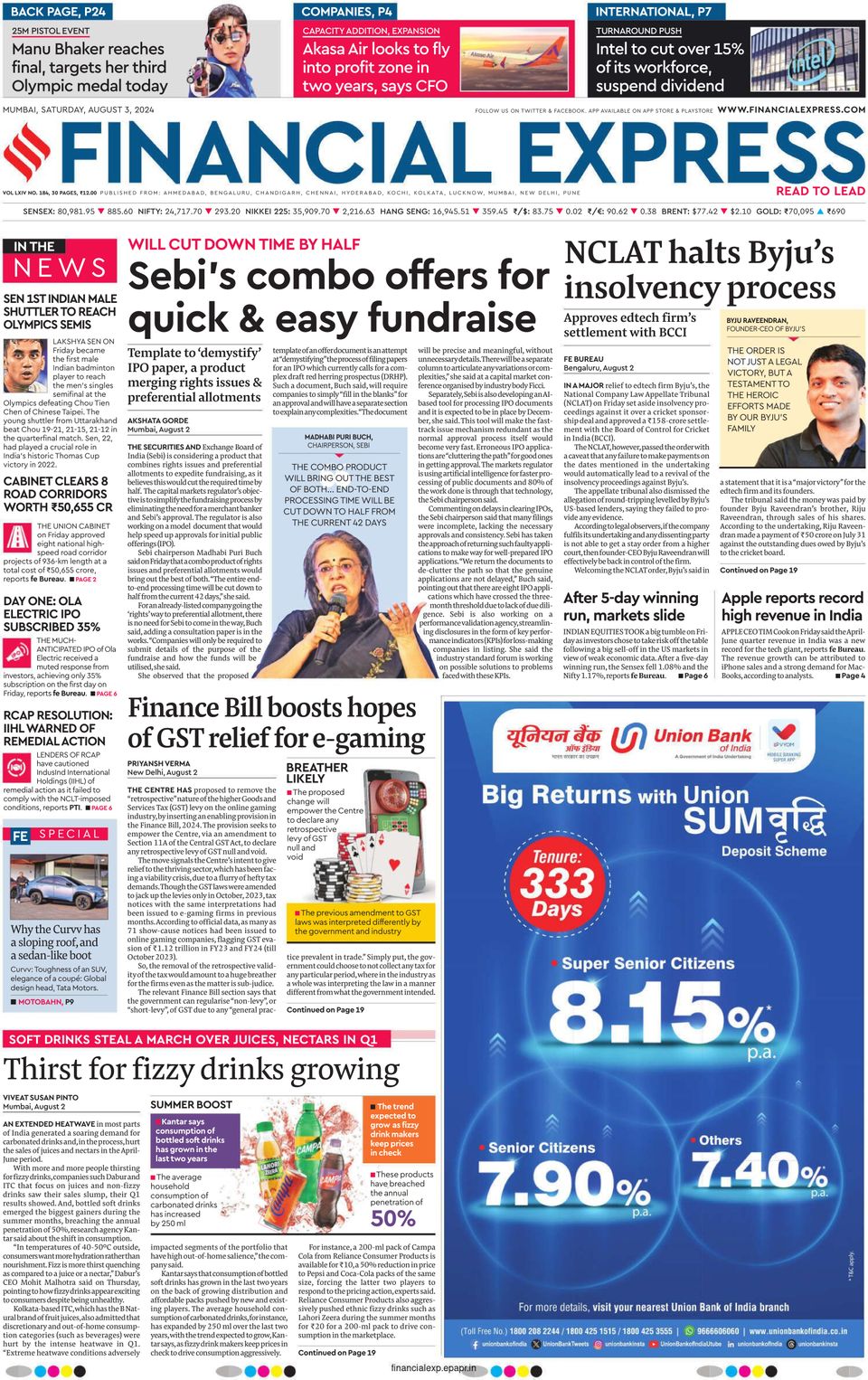 Get digital access to Financial Express Mumbai - August 03, 2024 issue ...