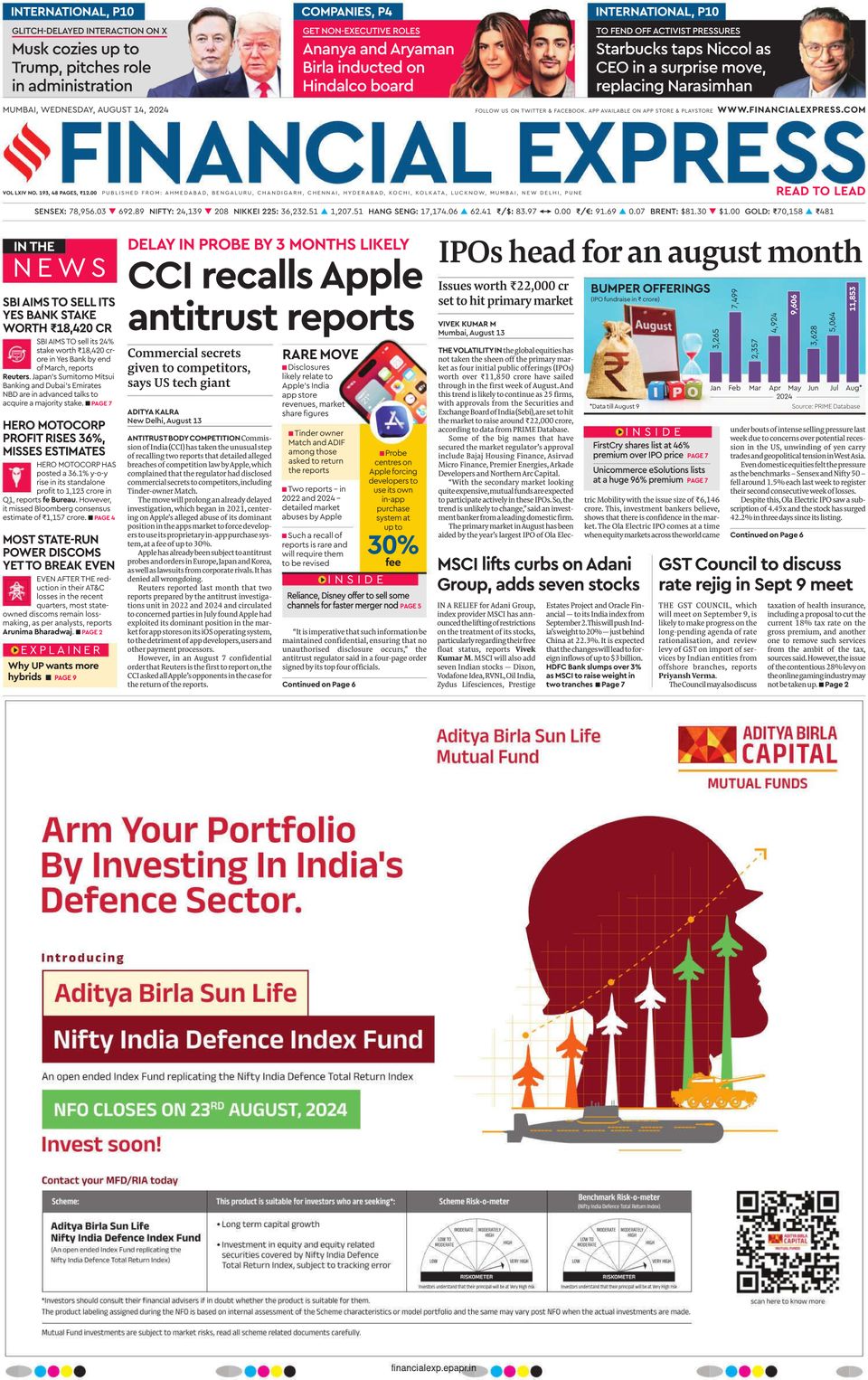 Get digital access to Financial Express Mumbai - August 14, 2024 issue | Magzter.com