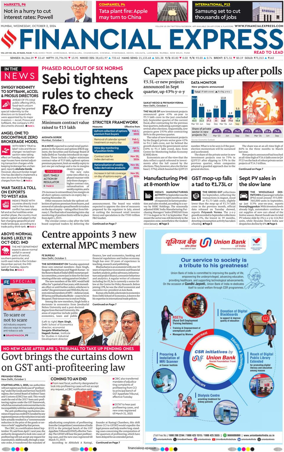 Get digital access to Financial Express Mumbai - October 02, 2024 issue ...