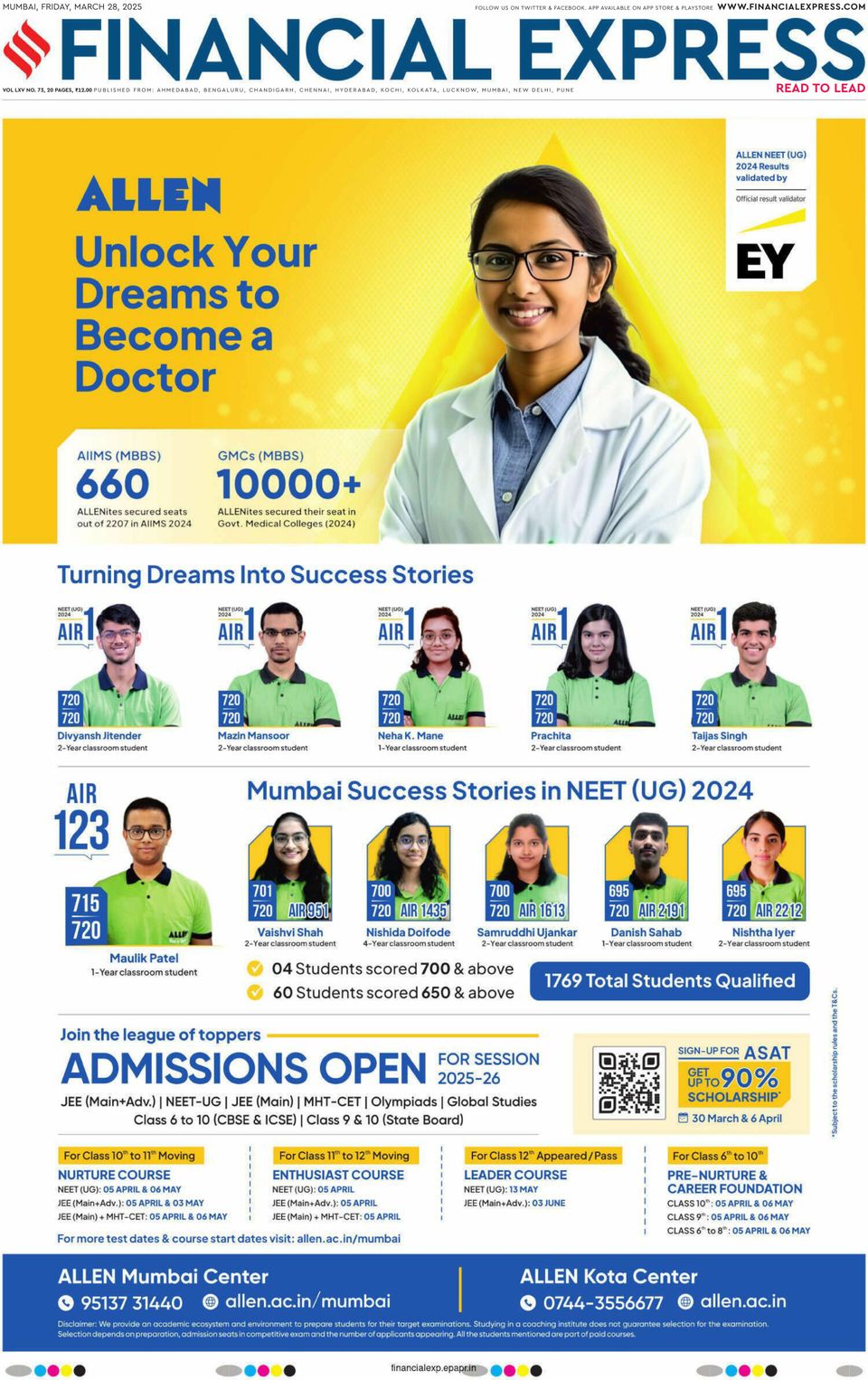 Get digital access to Financial Express Mumbai - March 28, 2025 issue | Magzter.com