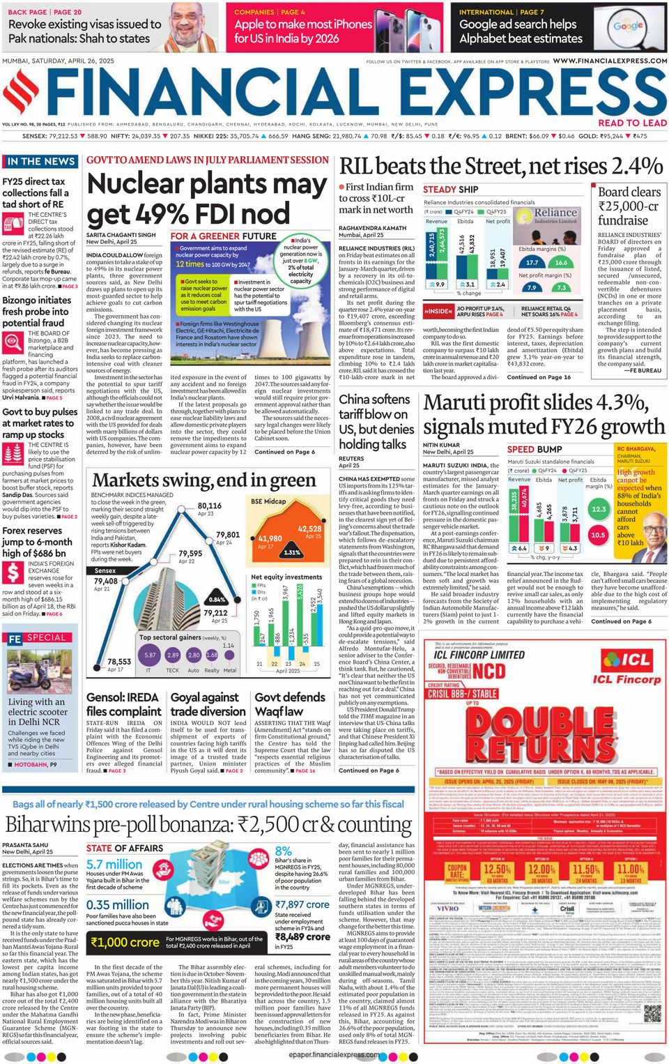 Get digital access to Financial Express Mumbai - April 26, 2025 issue ...