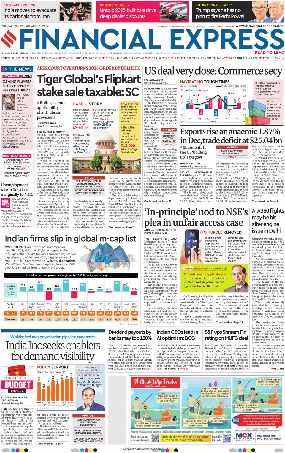 Get digital access to Financial Express Mumbai - January 16, 2026 issue ...