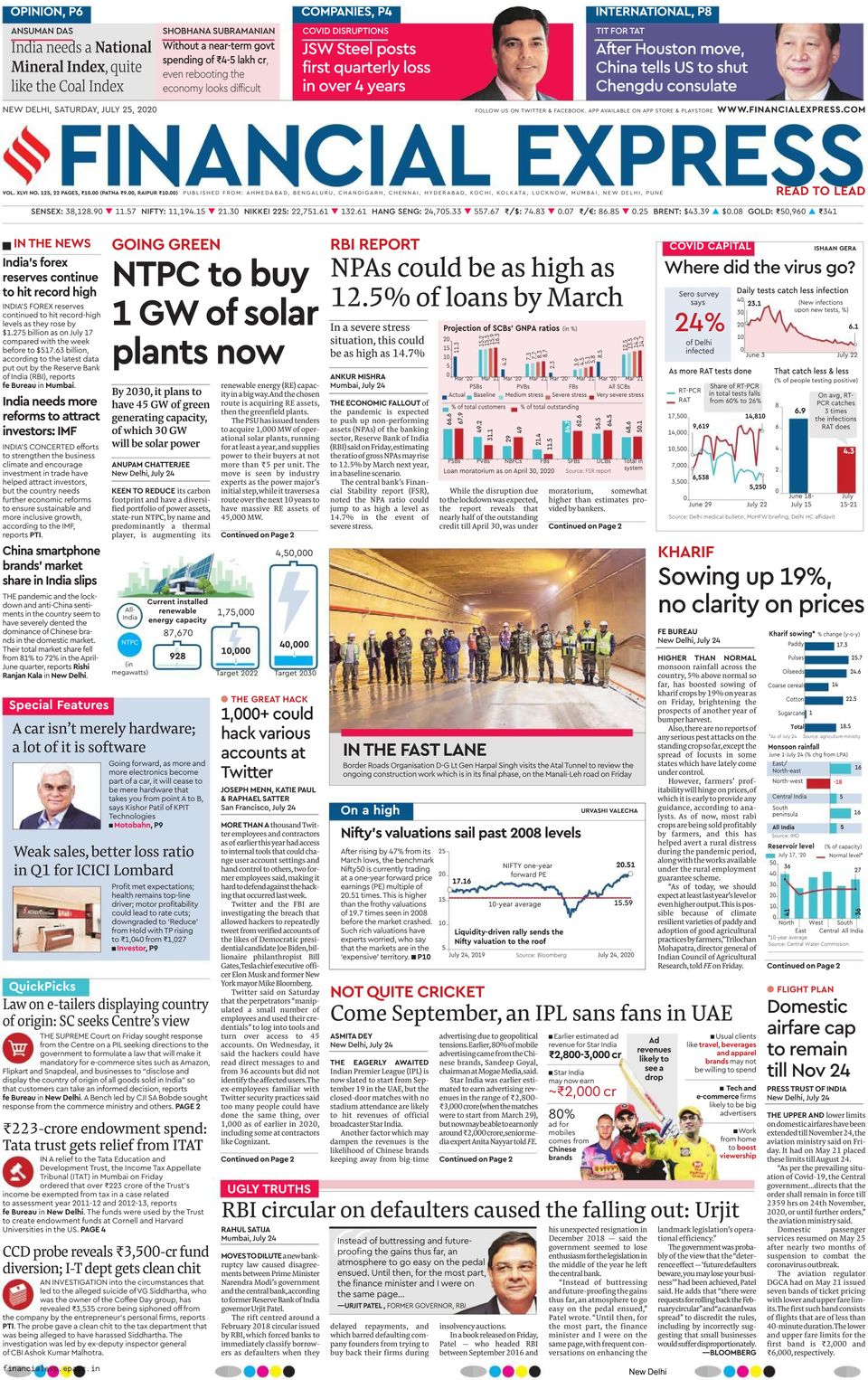 Get digital access to Financial Express Delhi - July 25, 2020 issue ...