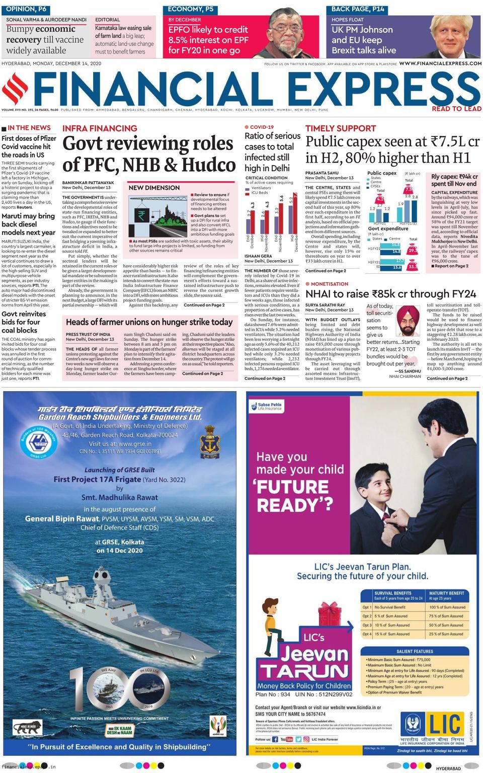 Get digital access to Financial Express Hyderabad - December 14, 2020 ...