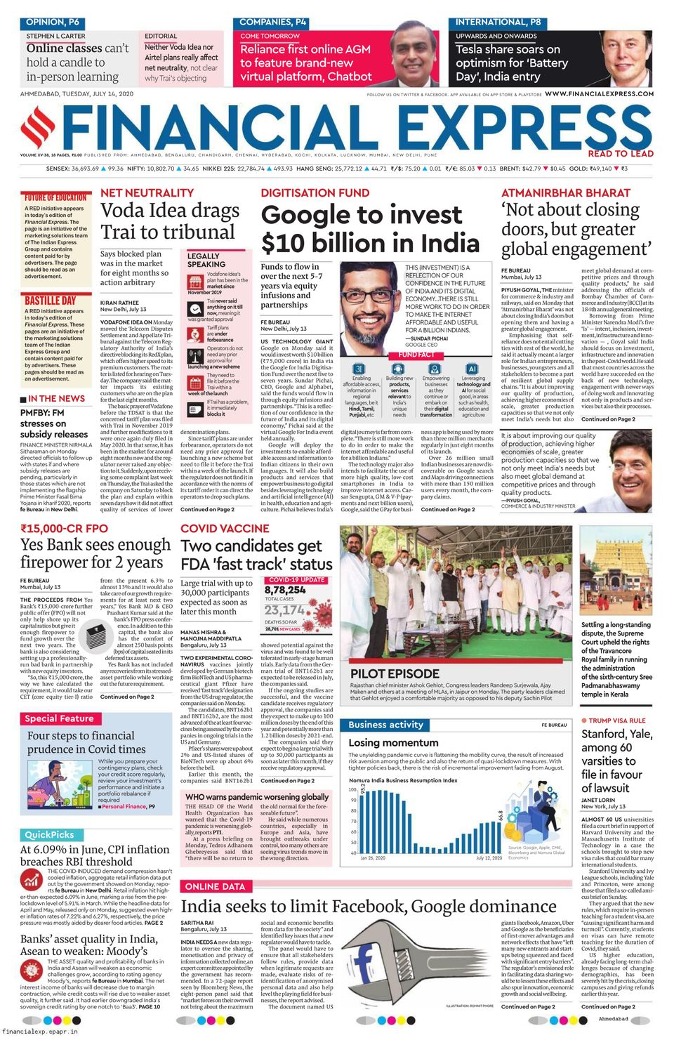 Get digital access to Financial Express Ahmedabad - July 14, 2020 issue ...