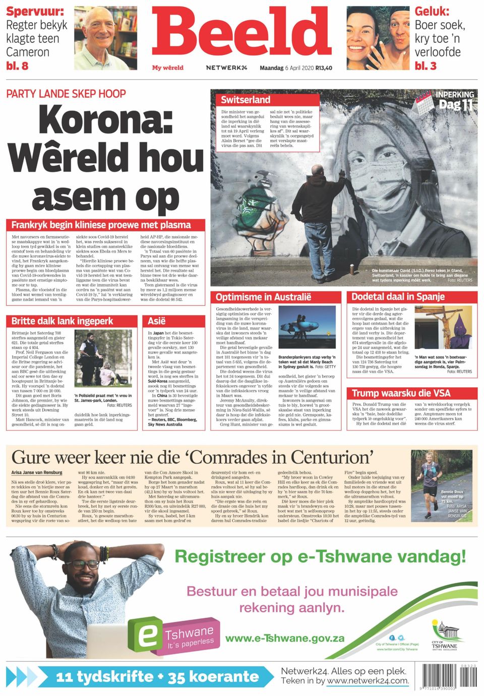 Get digital access to Beeld - April 06, 2020 issue | Magzter.com